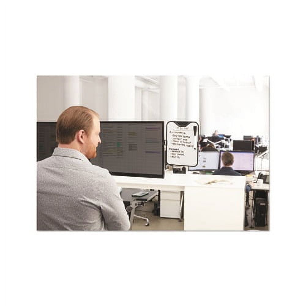 Magnetic Monitor Whiteboard 10 Sheet Capacity, Plastic, Black/White ...