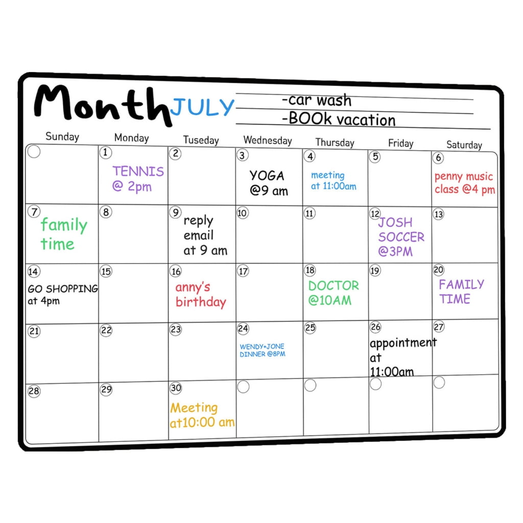 Magnetic Monthly & Weekly Calendar Whiteboard for Refrigerators Dry ...