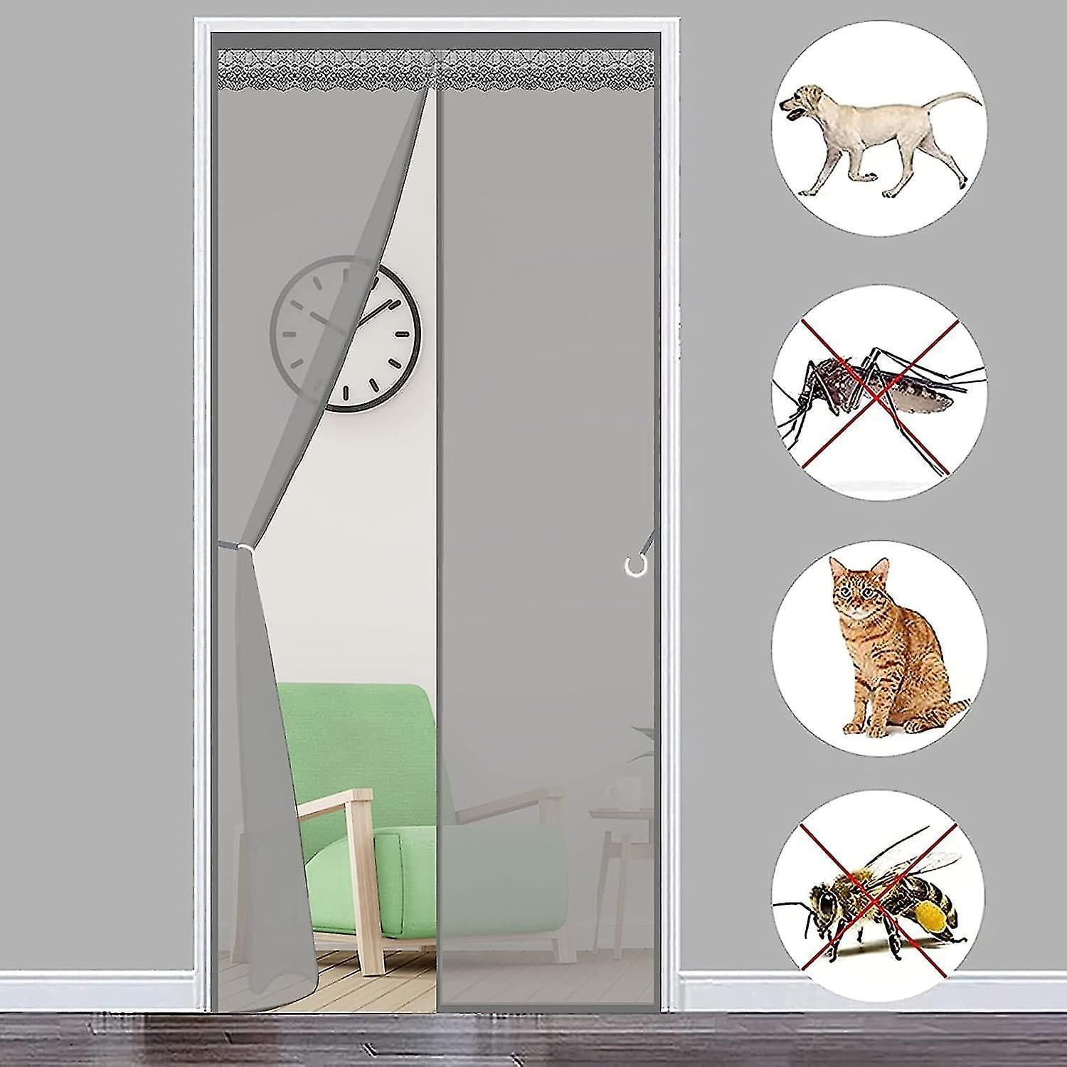 Magnetic Mosquito Screen Door 105x210cm Magnetic Door Curtain Blind No ...