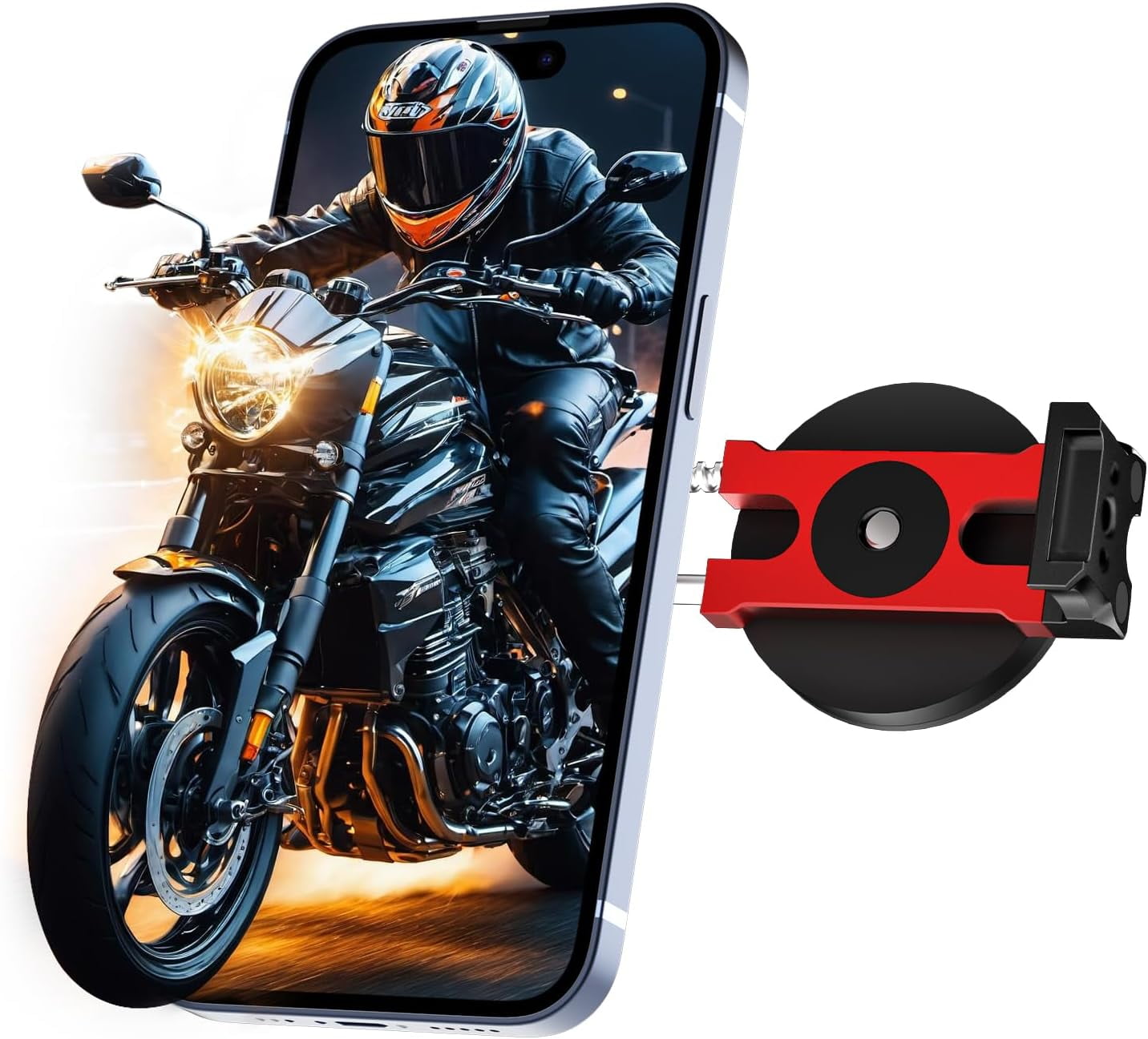 Magnetic Motorcycle Phone Mount, Aluminum Phone Holder Clip for Harley ...