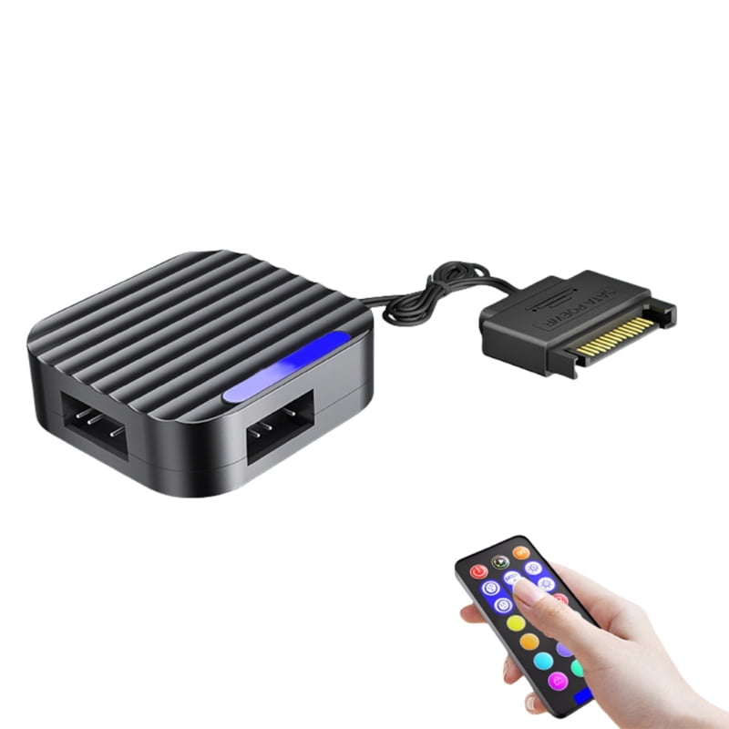 Magnetic Mount Miniture ARGB Controller SATA Powered 5V 3 Pin RGB ...