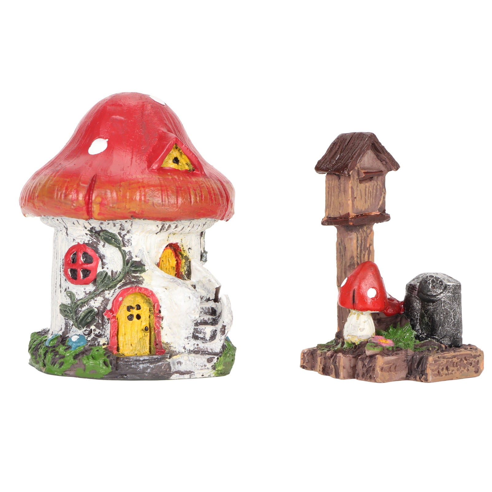 Magnetic Mushroom Fairy Garden House, 2-Pack Waterproof Vivid Colorfast ...
