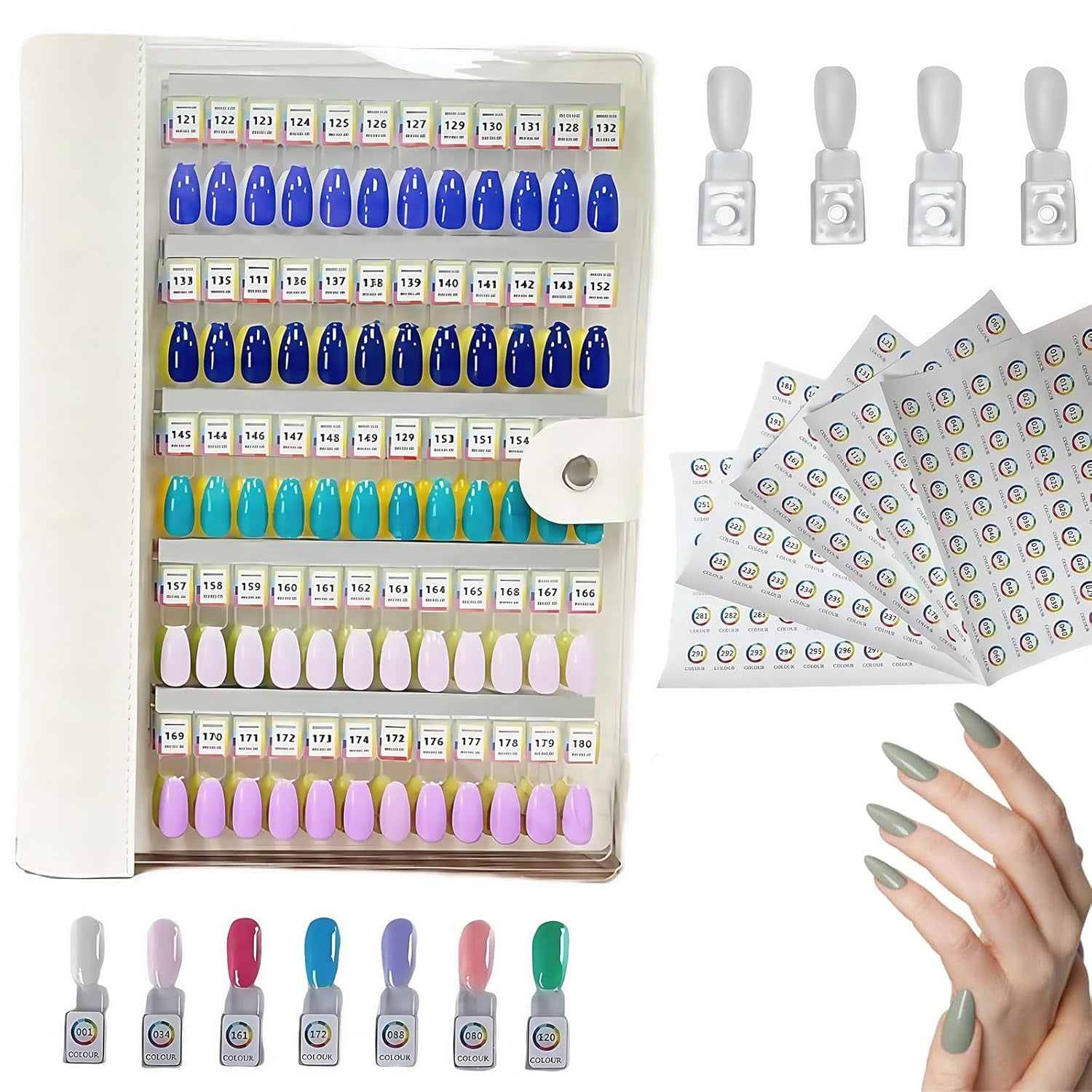 Magnetic Nail Swatches Book, 120/180/240 Nail Color Display Book ...