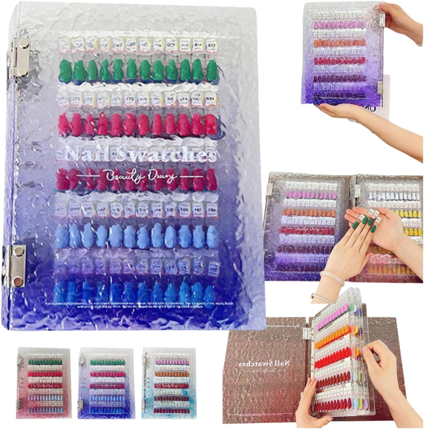 Magnetic Nail Swatches Book, 180Pcs Nail Color Display Book ...