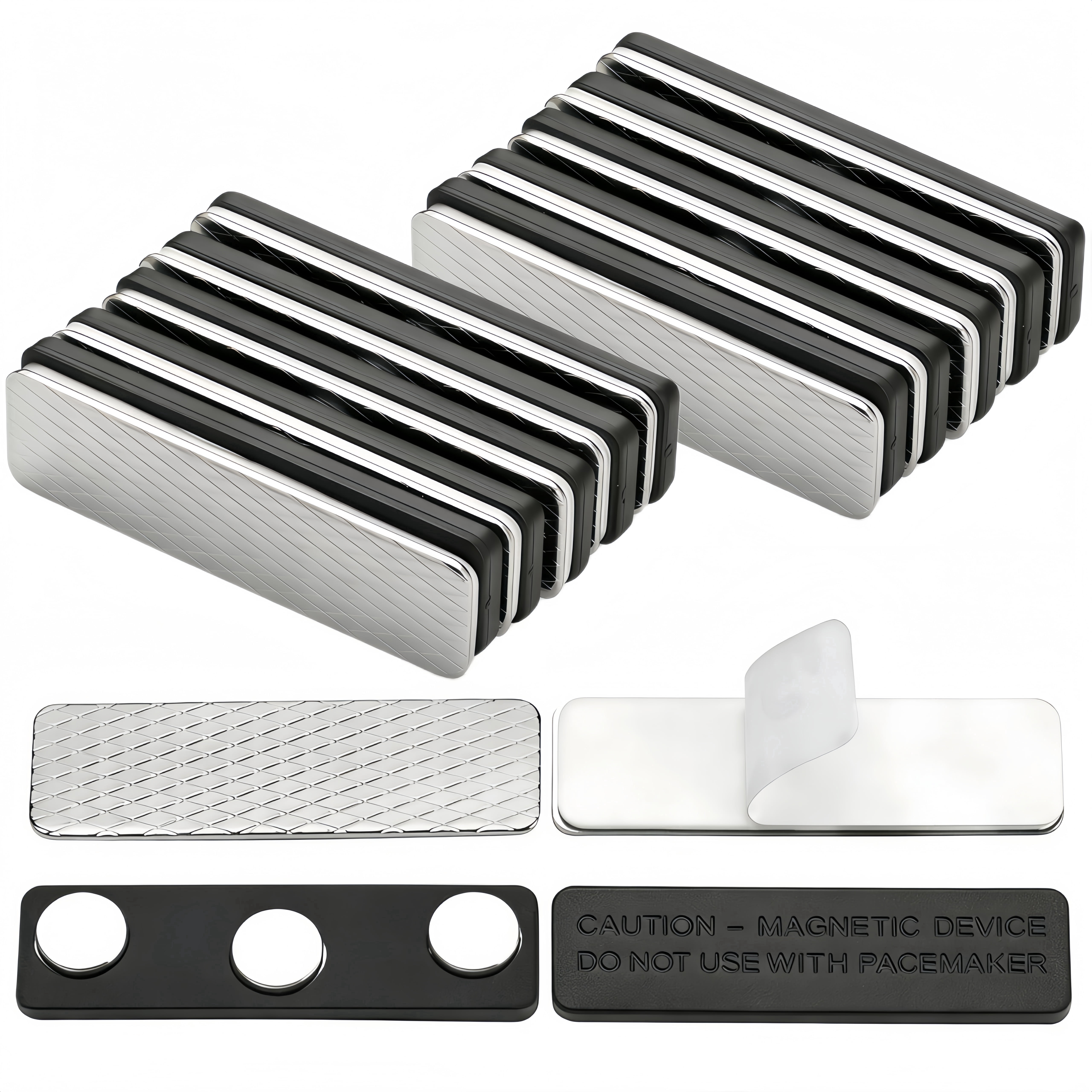 JunJuxs, Magnetic Name Tag Holders, 10 pack, Strong Magnets Black ...