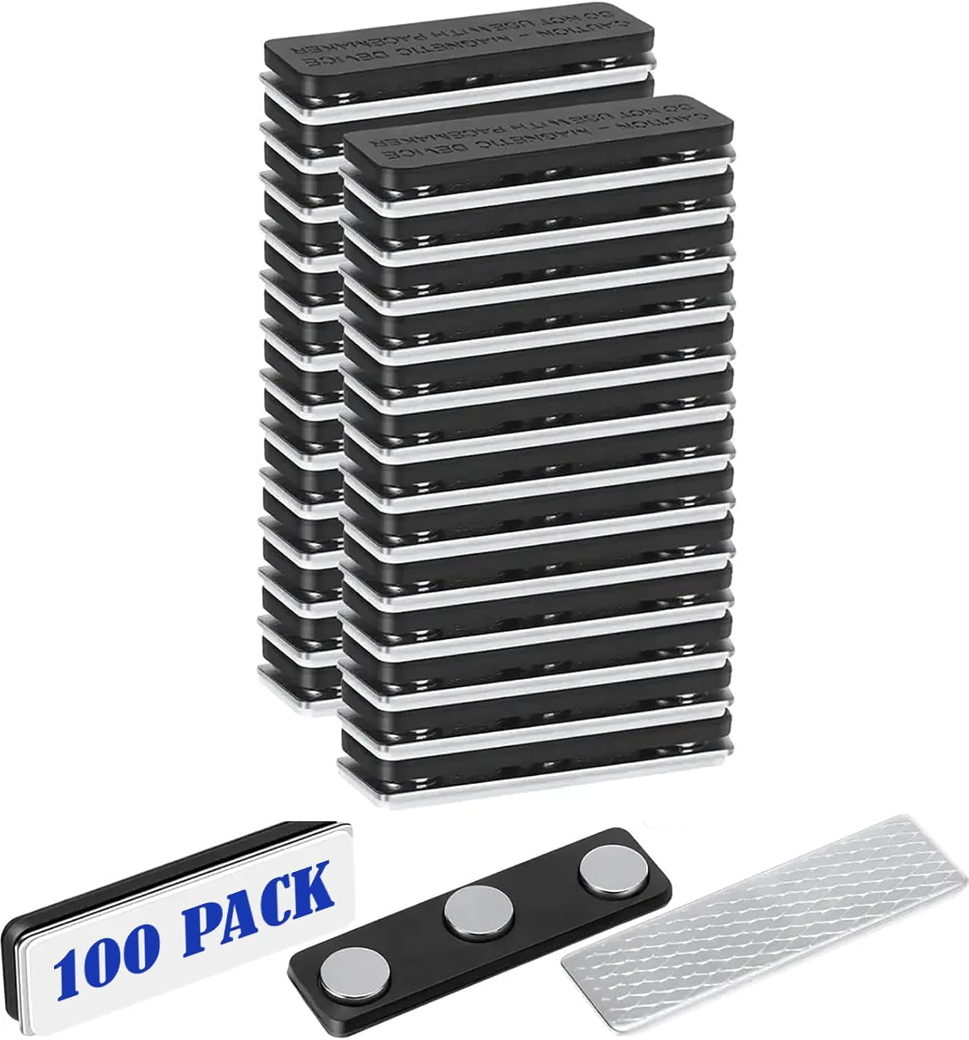 Magnetic Name Tags 100 Pack for Classroom Students, Office. Reusable ID ...
