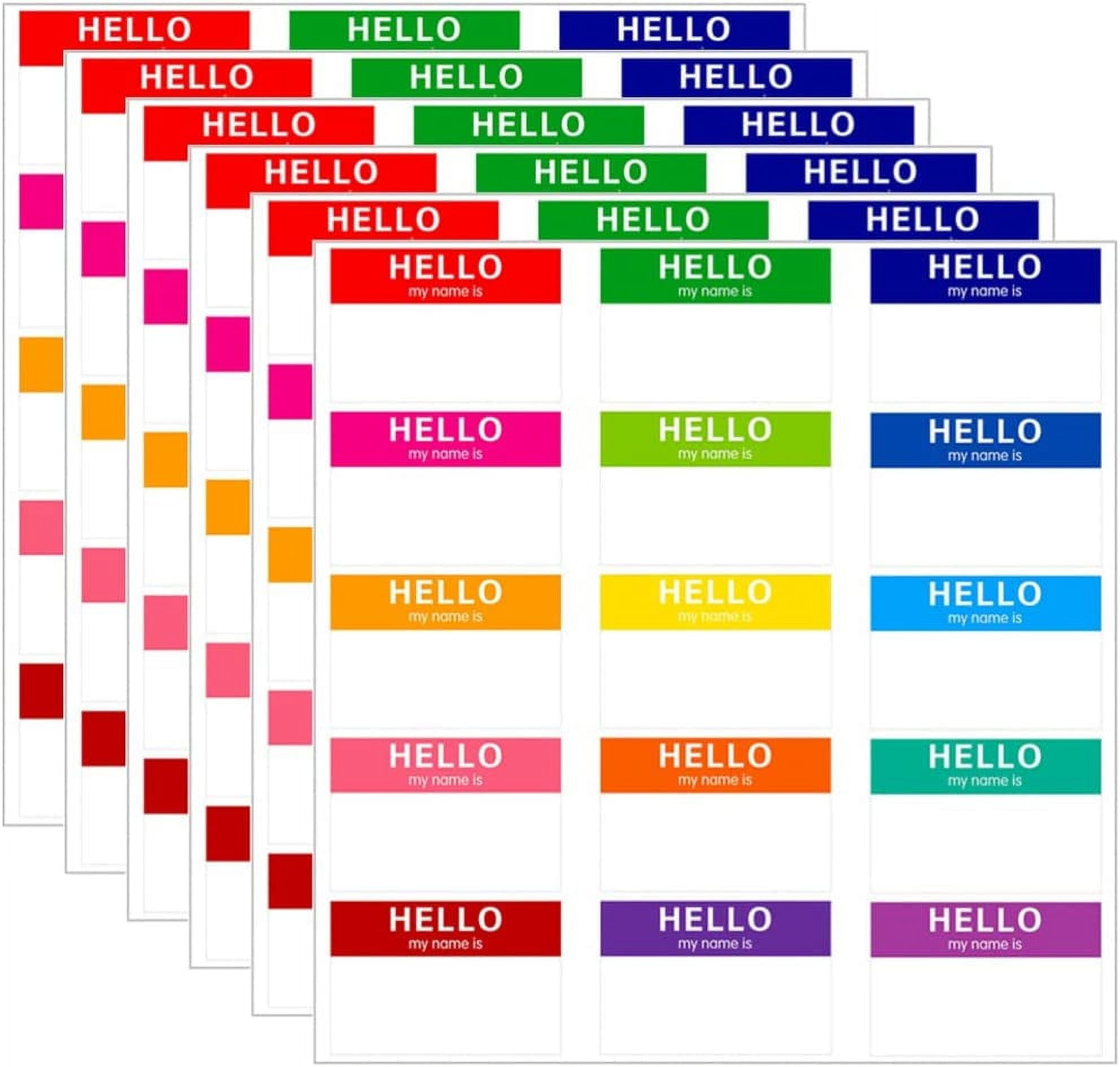 Magnetic Name Tags 20 Sheets Name Tags My Name is Stickers 15 Colors ...