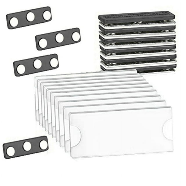 Magnetic Name Tags Kit, Magnetic Badge Holders with 3 Strong Magnets ...