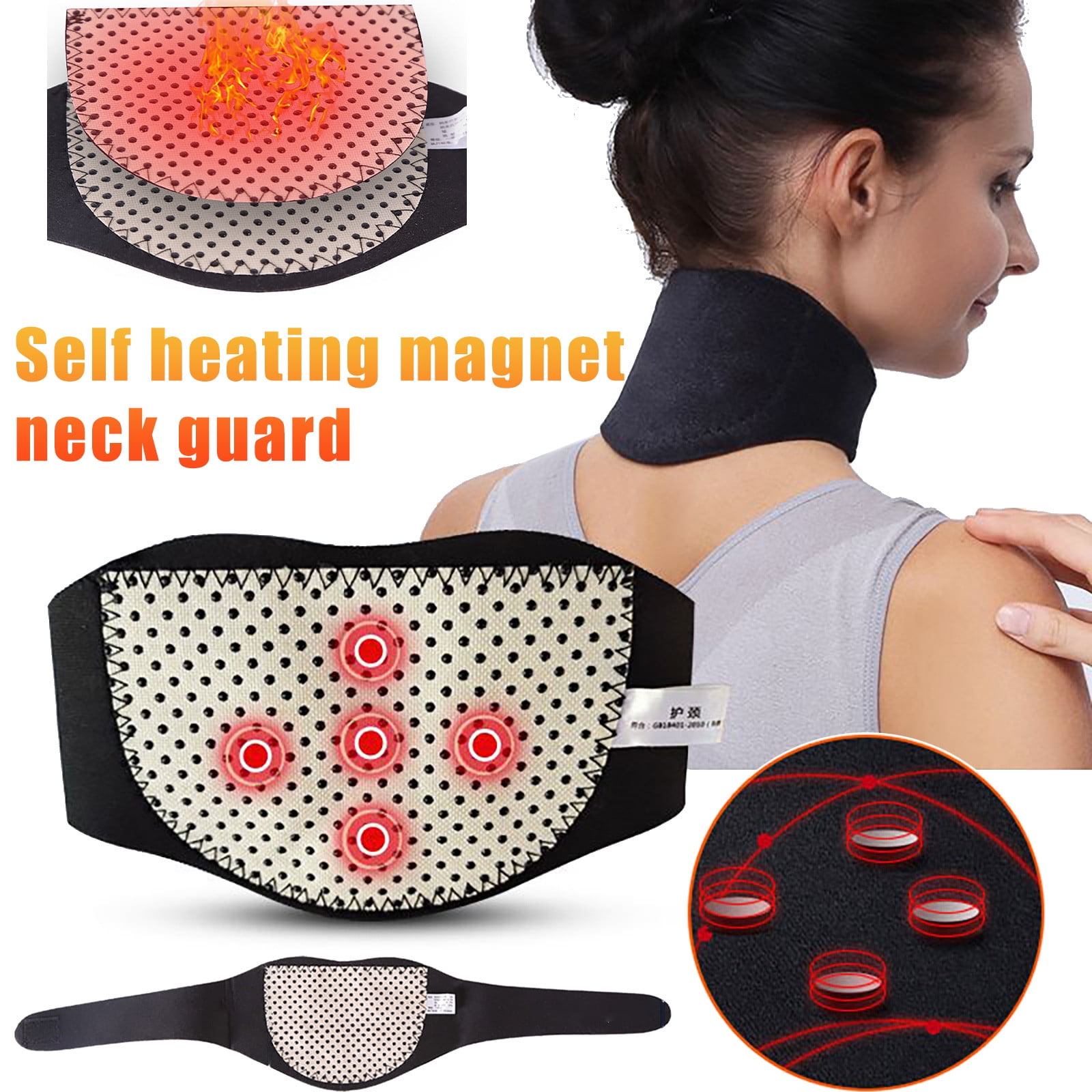 Magnetic Neck Protector with Self Heating Moxibustion and Ergonomic ...