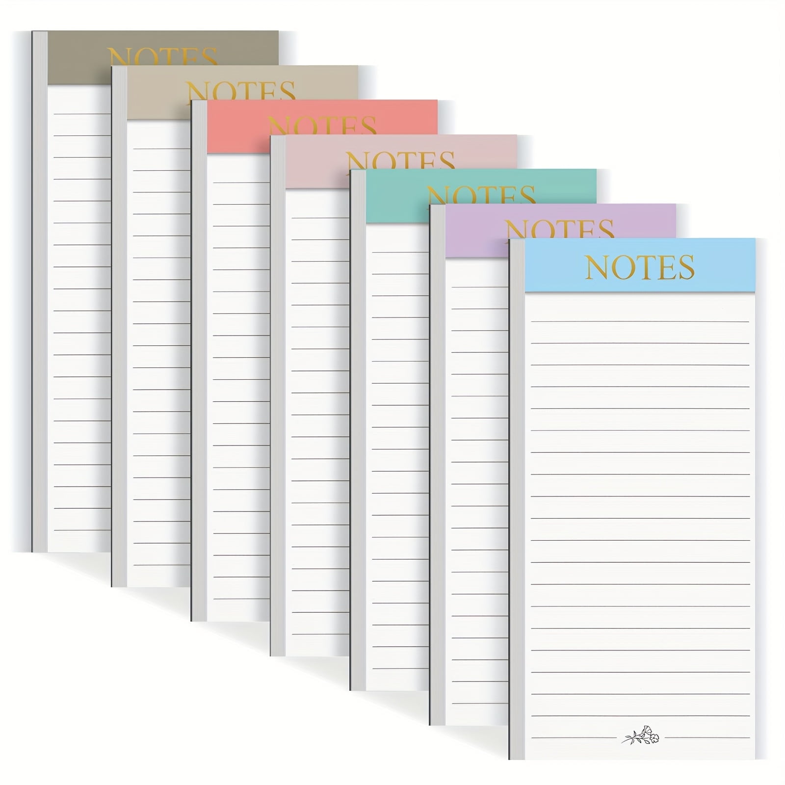 Magnetic Notepads for Refrigerator - Set of 7 Lined Grocery List Pads ...