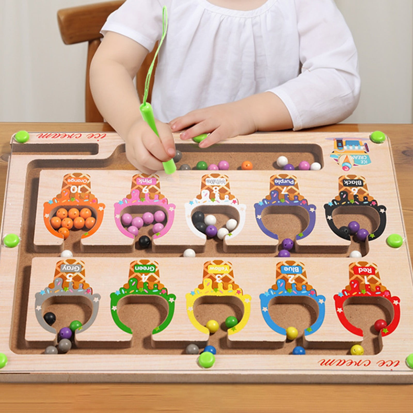 Magnetic Number Maze, Walking Beads Counting Toy, Early Math Learning ...