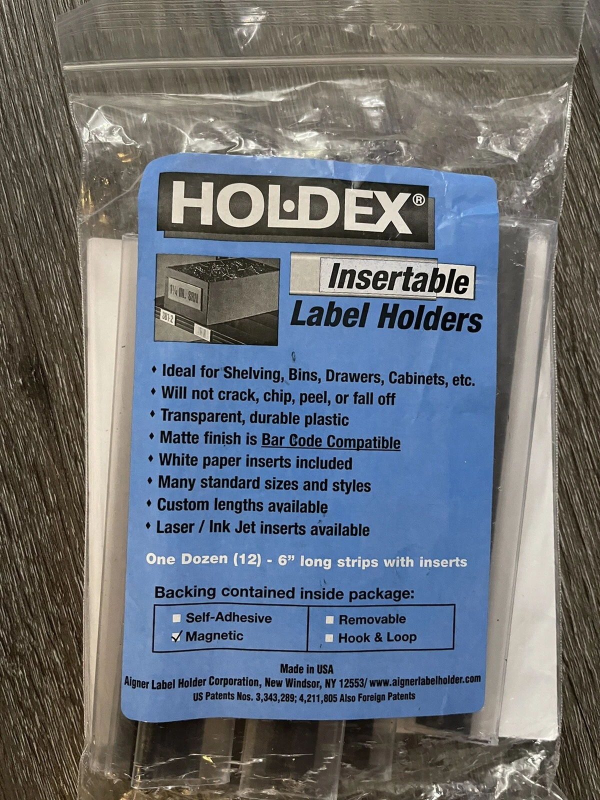 Magnetic Organization: 12/Case - 1 X 6" Hol-Dex Plastic Label Holders ...
