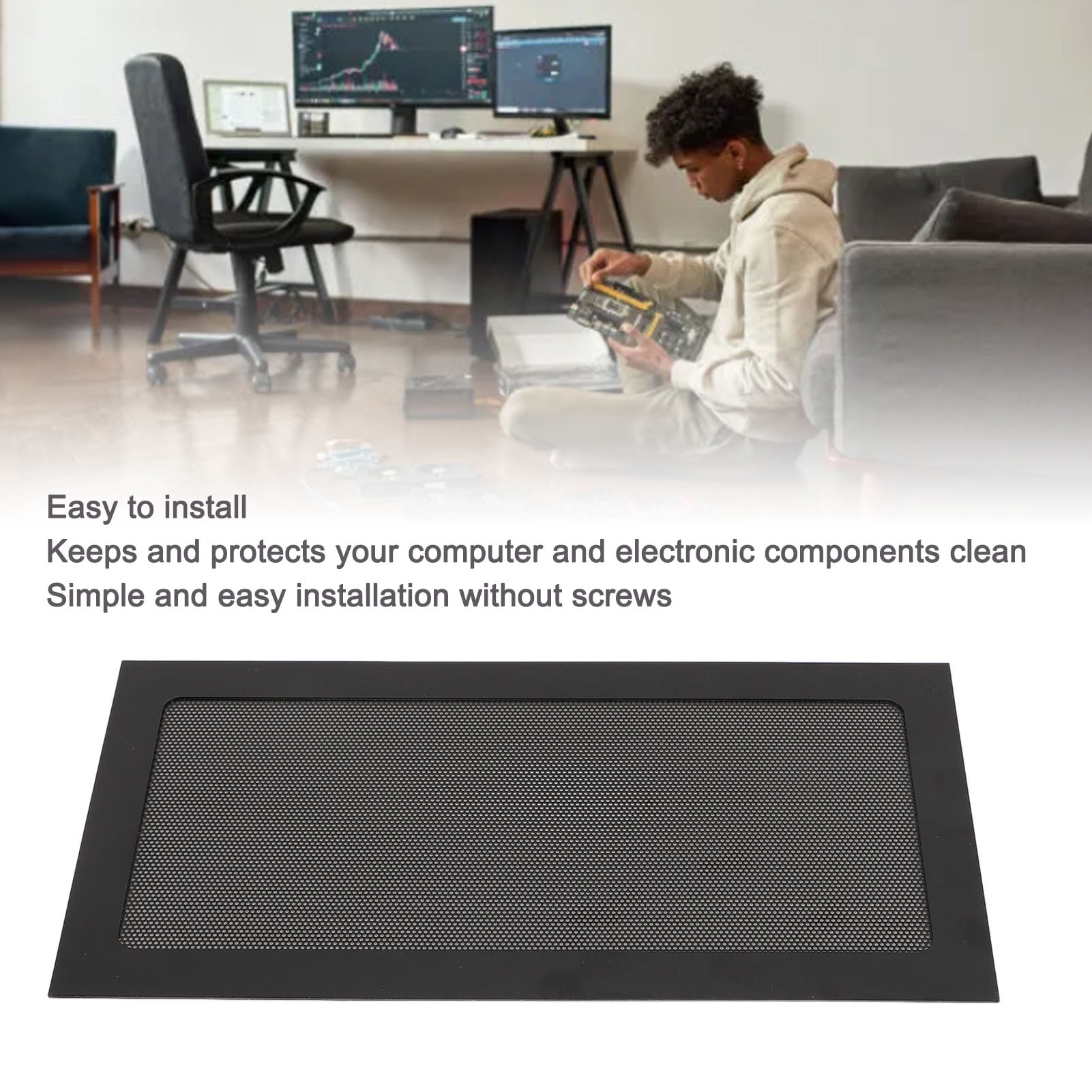 Magnetic PC Cooler Filter, Fine PVC Mesh Dust Cover, 120mm Fan Vent ...