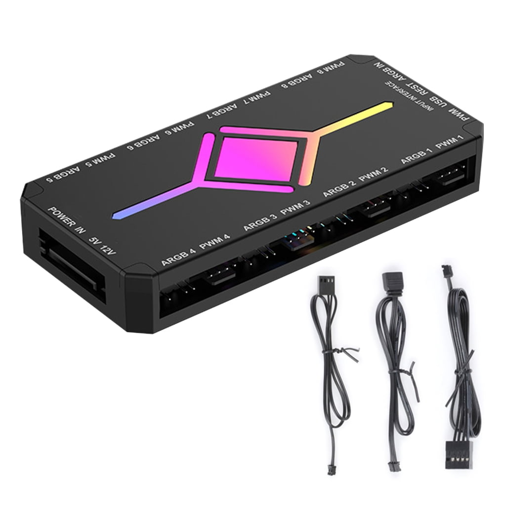 Magnetic PC PWM ARGB Fan Hub Splitter For Fan With Stable Power Output ...
