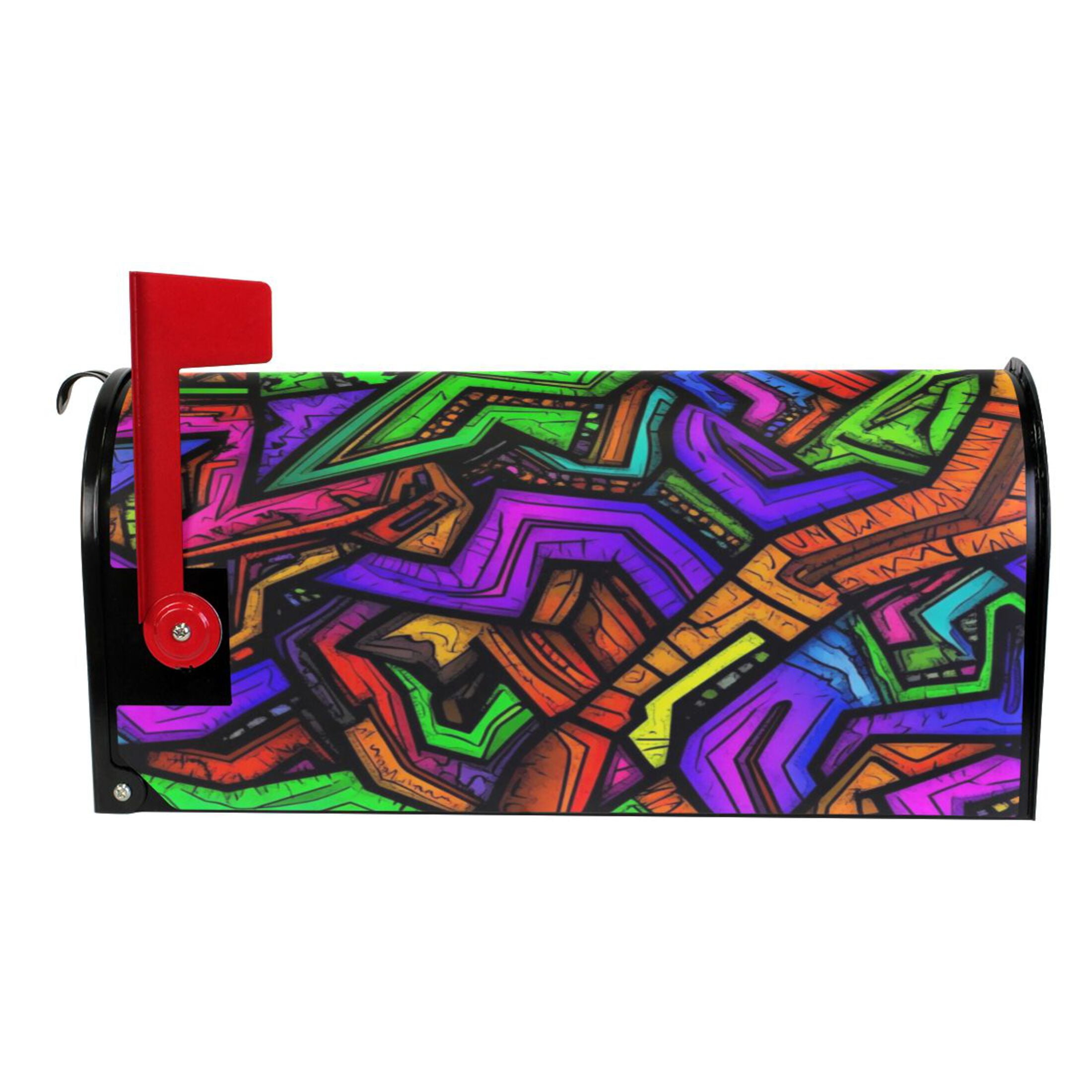 Magnetic PVC Mailbox Cover Colorful Graffiti, 25.4" x 20.7" Large ...