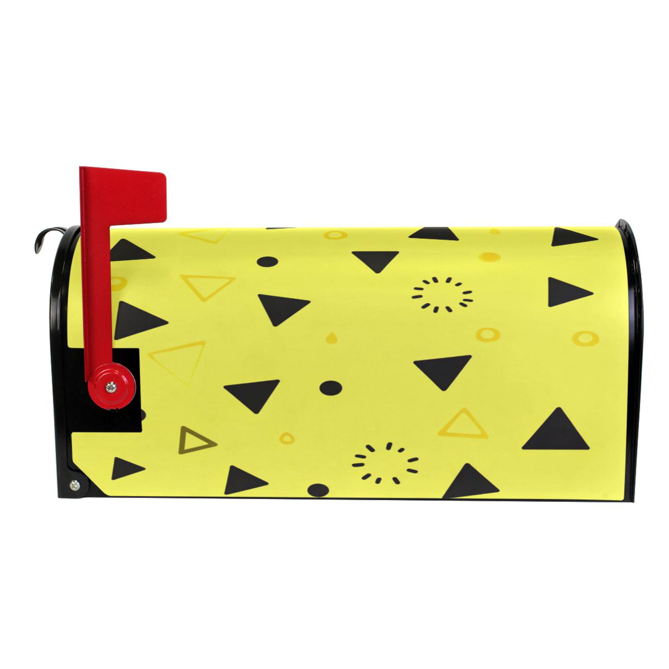 Magnetic PVC Mailbox Cover Yellow Triangle Dots, 20.7" x 18" Standard ...