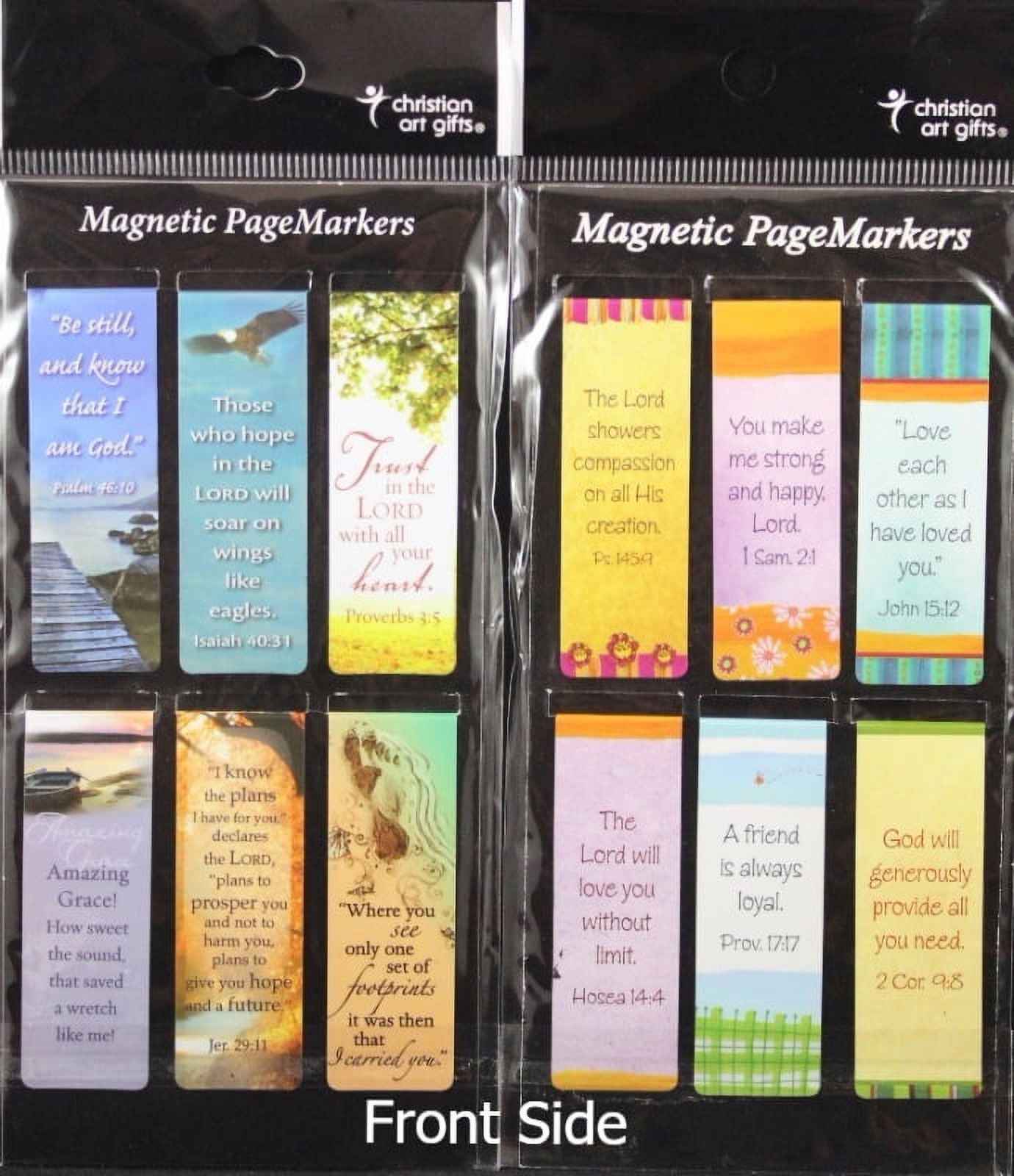 Beautiful Two-Set Magnetic Bookmarks, 12 Assorted Designs for Bible ...