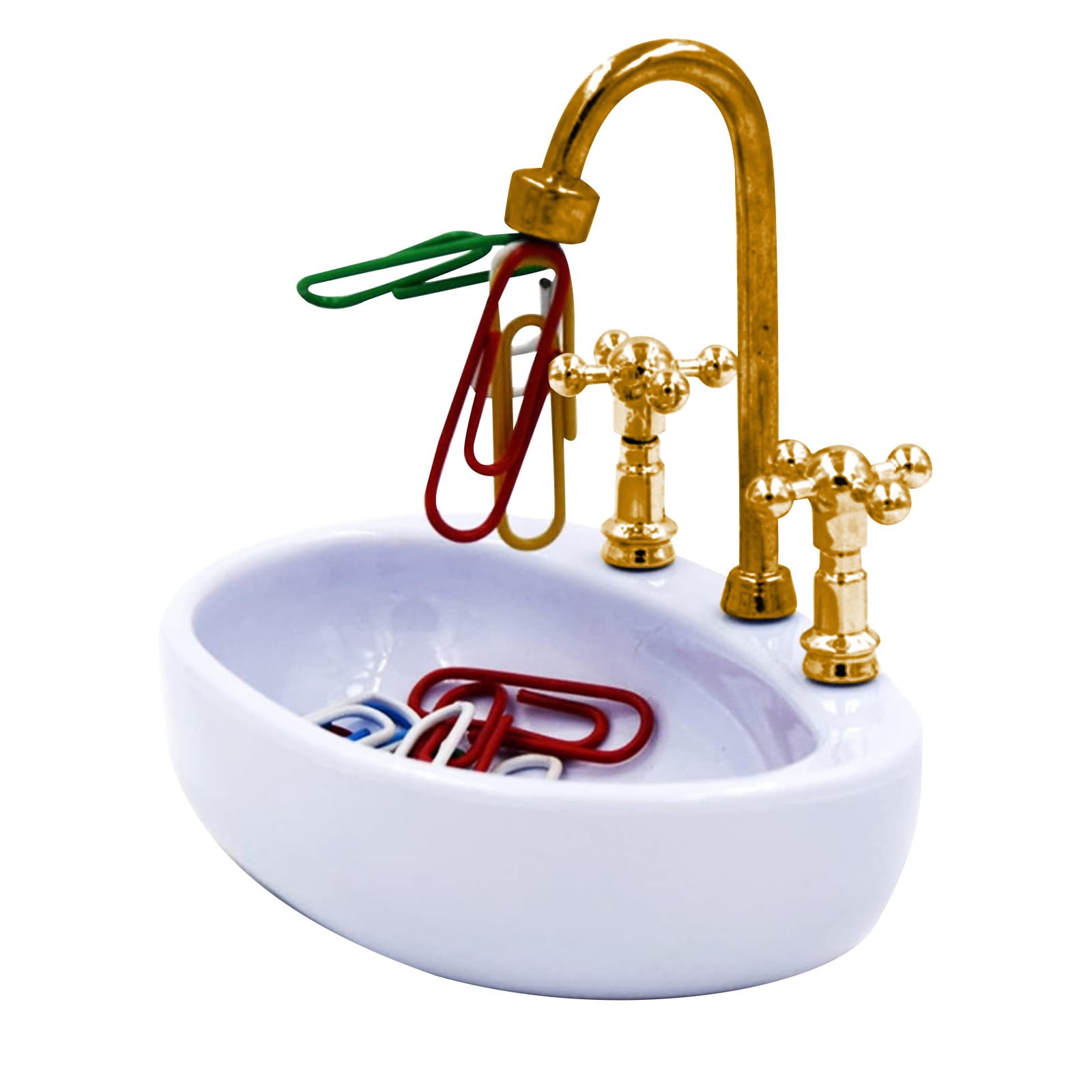 Magnetic Paper Clip Holder, Ceative Washbasin Paper Clips Holder with ...