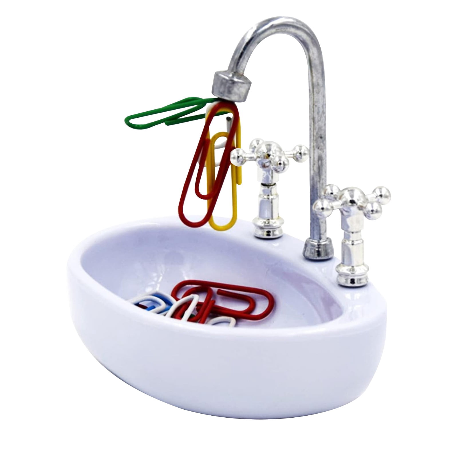 Magnetic Paper Clip Holder, Ceative Washbasin Paper Clips Holder with ...
