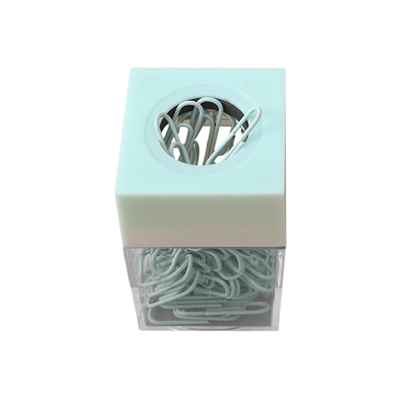 Paper Clip Holder Dispenser, Large Capacity Desk Organizer with Lid for ...