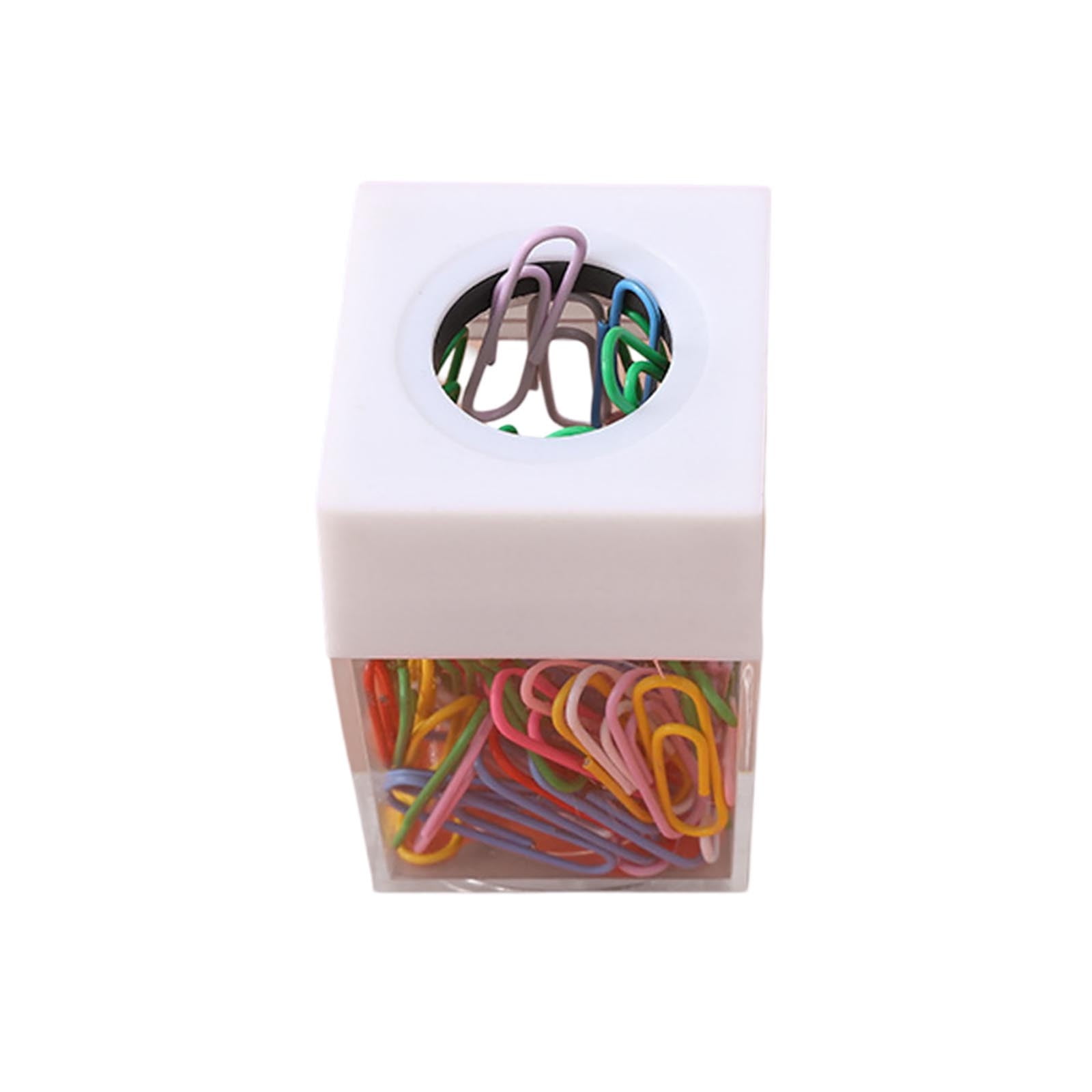 Paper Clip Holder Dispenser, Large Capacity Desk Organizer with Lid for ...