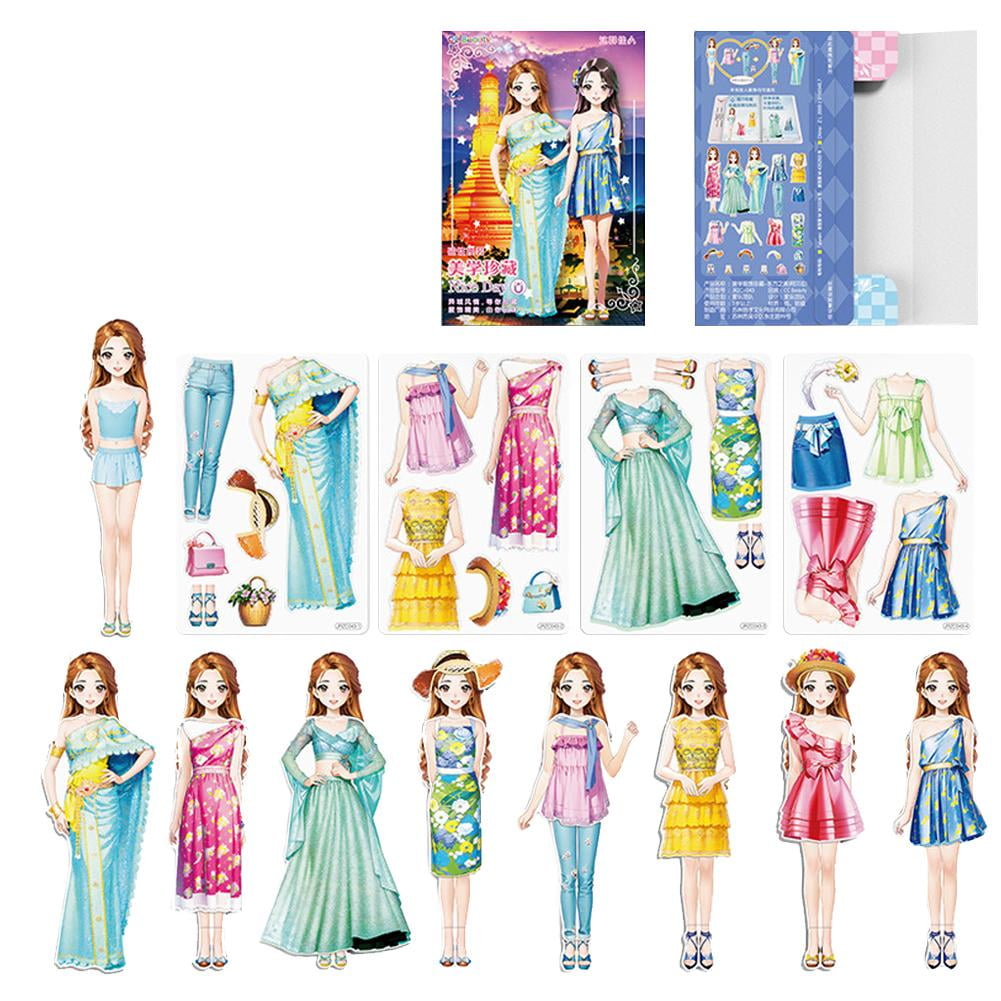 Magnetic Paper Dolls Dress Up For Pretend Play Travel Girls Playset Toy ...