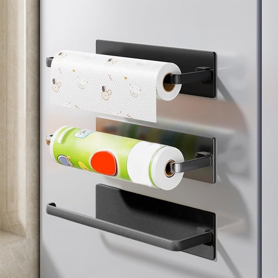 Magnetic Paper Towel Holder, No Drill Wall Mount Rack, Kitchen Wrap ...