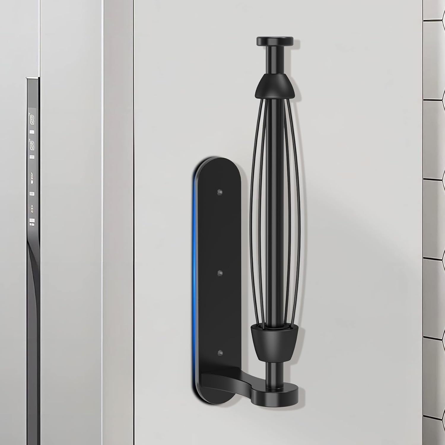 Magnetic Paper Towel Holder, One-Handed Tear, Adhesive, Black, Paper ...