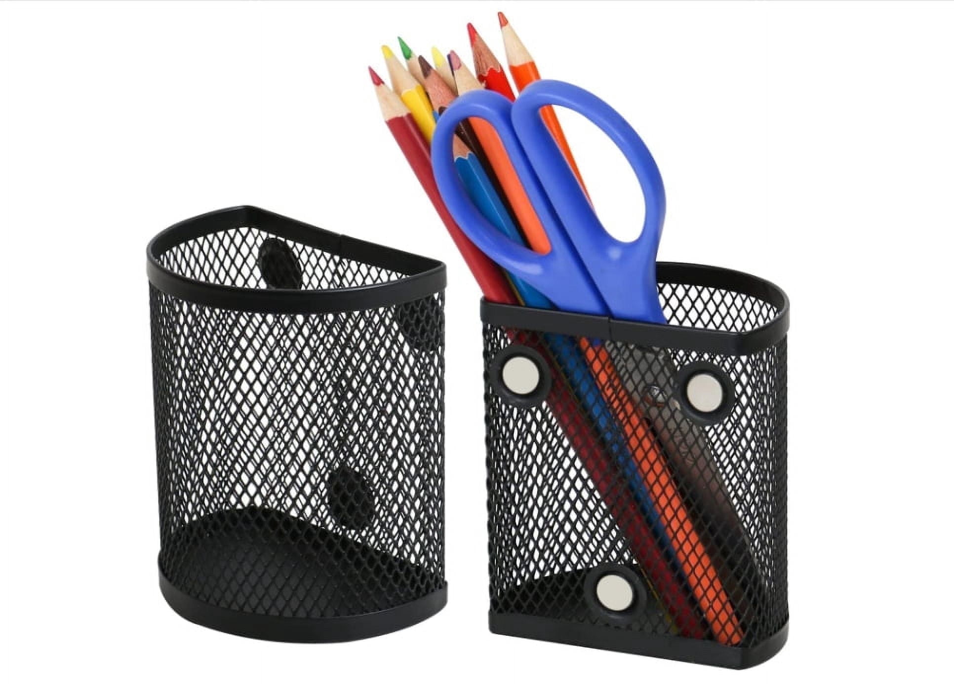 Magnetic Pen Holder,2 Pcs Pencil Cup Holder for Desk Cute, Mesh Pen ...