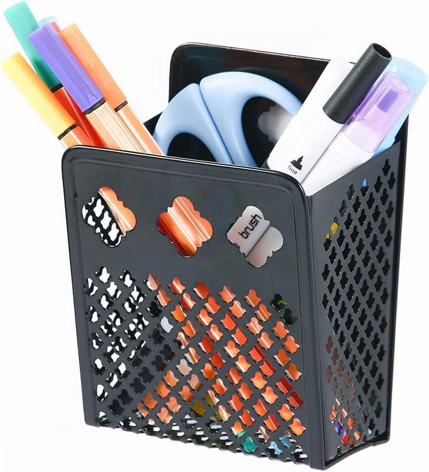 Magnetic Pen Holder - Magnetic Black Mesh Locker Cups, Organizational ...