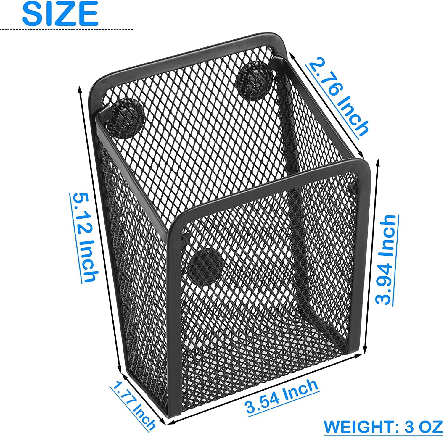 Magnetic Pencil Holder,Mesh Stainless Steel Pen Basket, Metal Writing ...