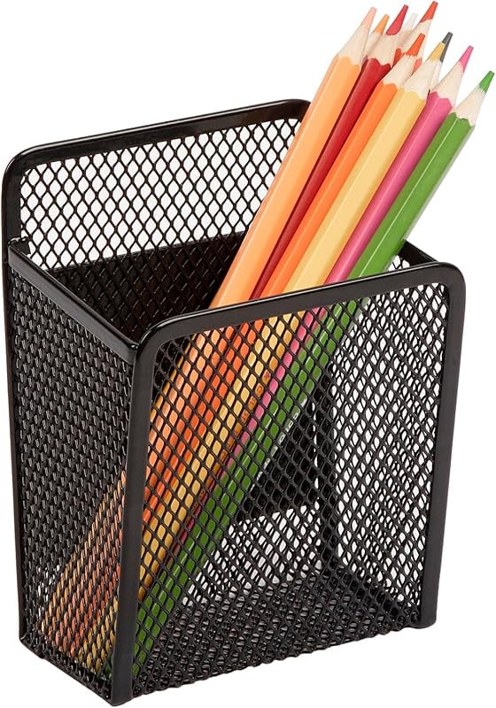 Magnetic Pencil Holder,Mesh Stainless Steel Pen Basket, Metal Writing ...
