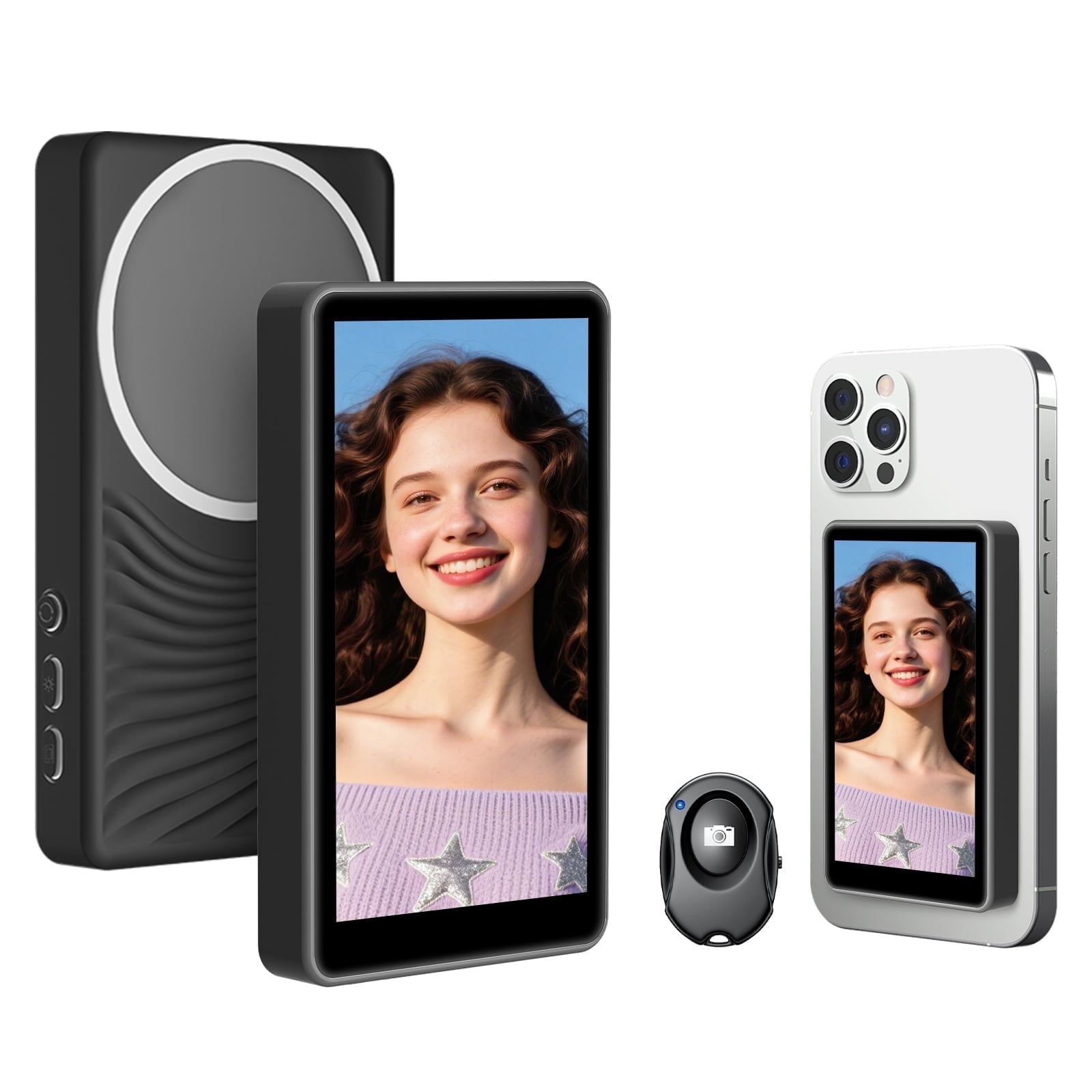 Zarvexis Vlog Selfie Monitor Screen 4k 30fps Bluetooth Remote, Back ...