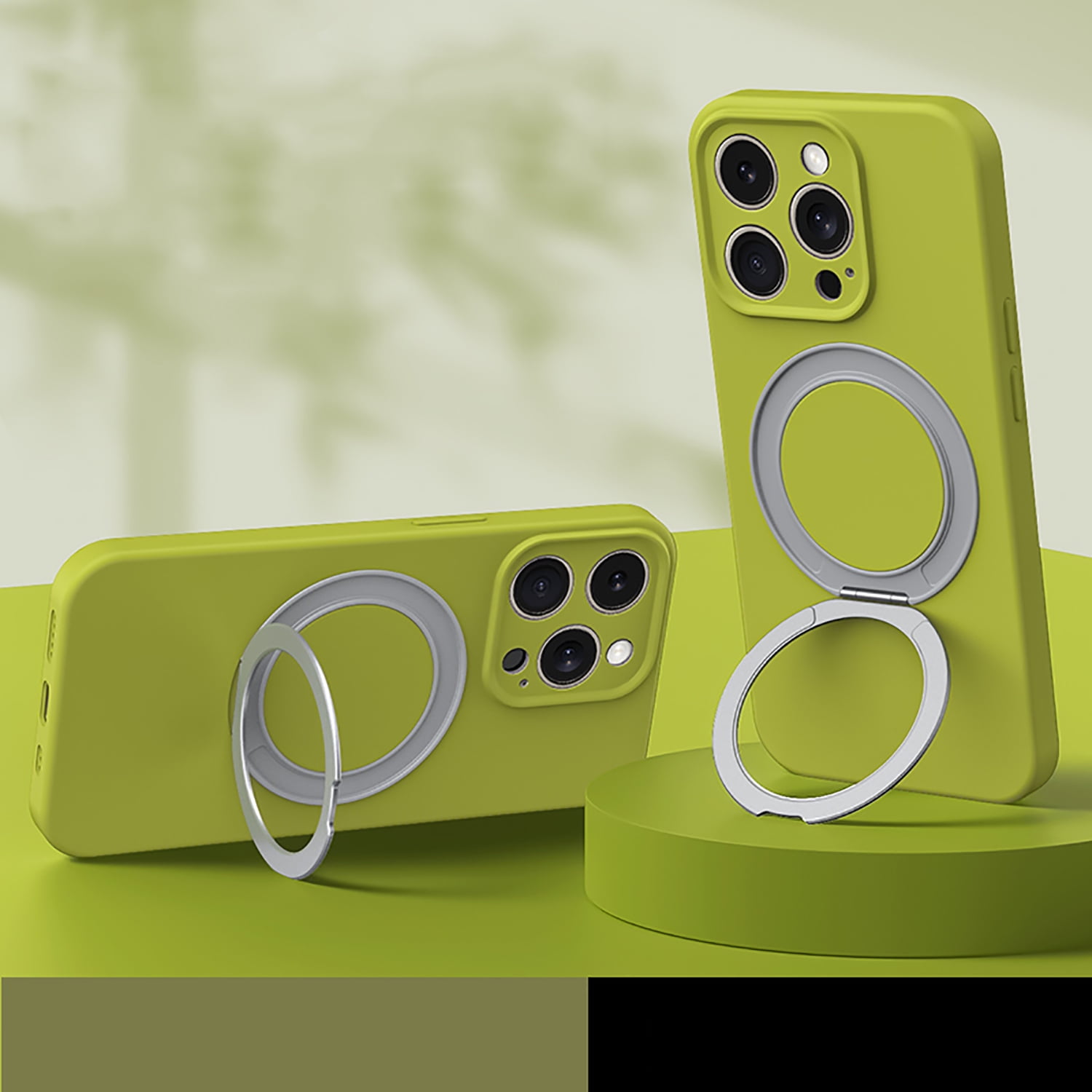 Magnetic Phone Case for iPhone 13 Pro Max, with Rotating Ring Stand and ...