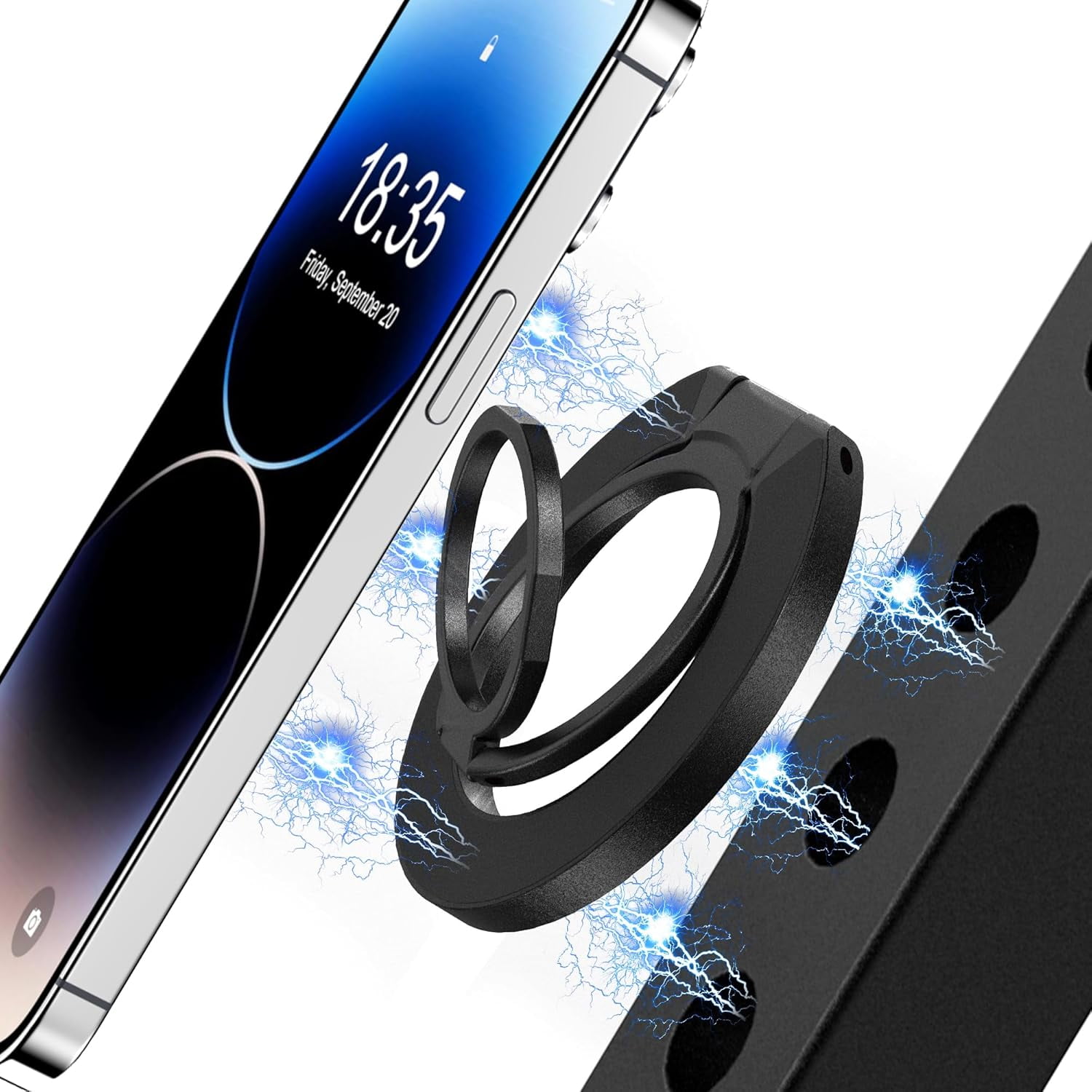 Magnetic Phone Grip for MagSafe, Double-Sided Magnetic Phone Ring ...