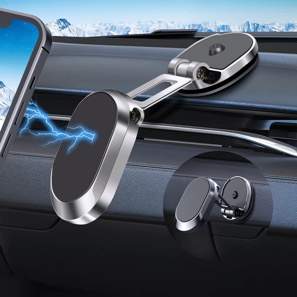 Magnetic Phone Mount for Car,Metal Multi-Functional 6X Strong Magnets ...