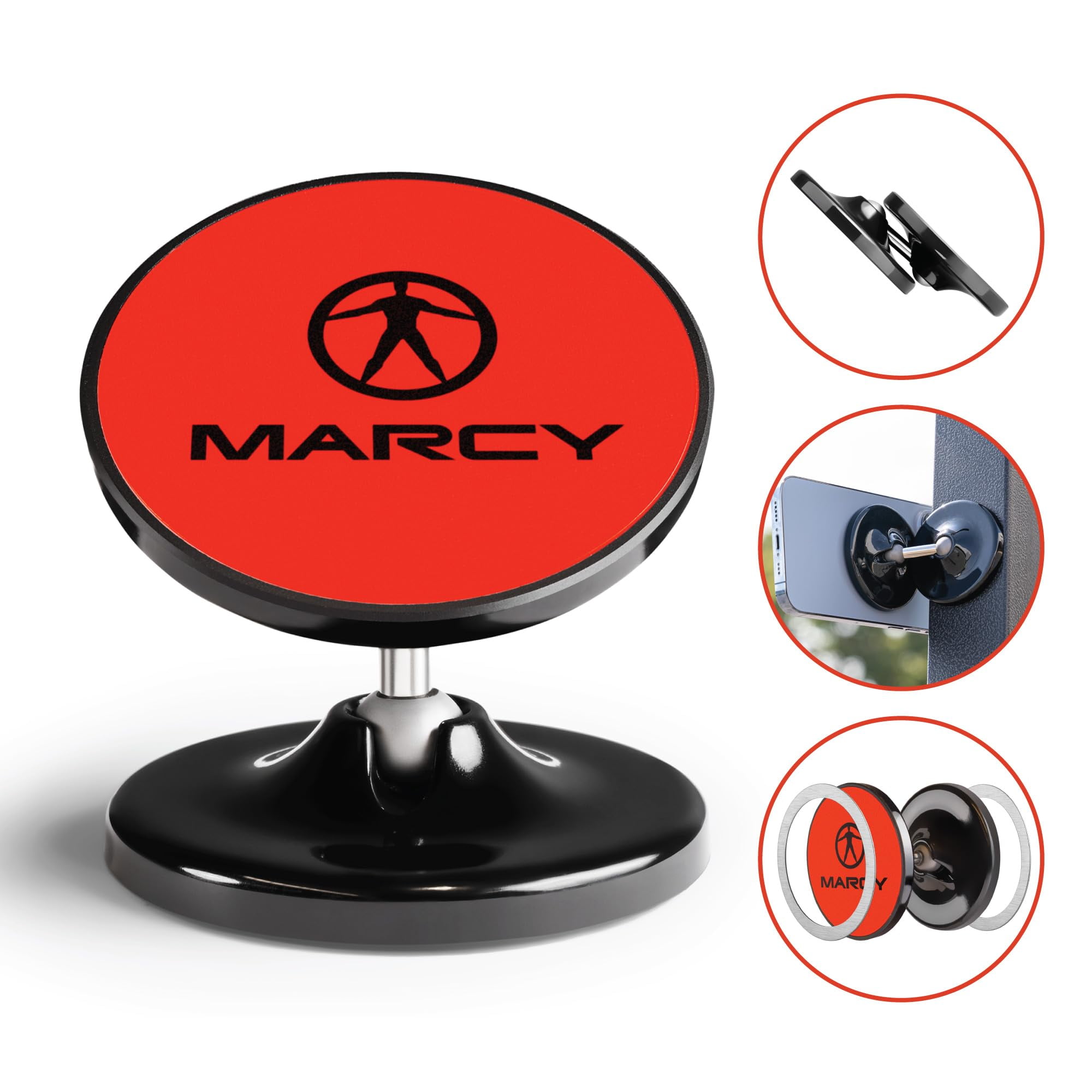 Magnetic Phone Mount w/Dual Rotating Magnetic Heads for Gym, Selfies ...