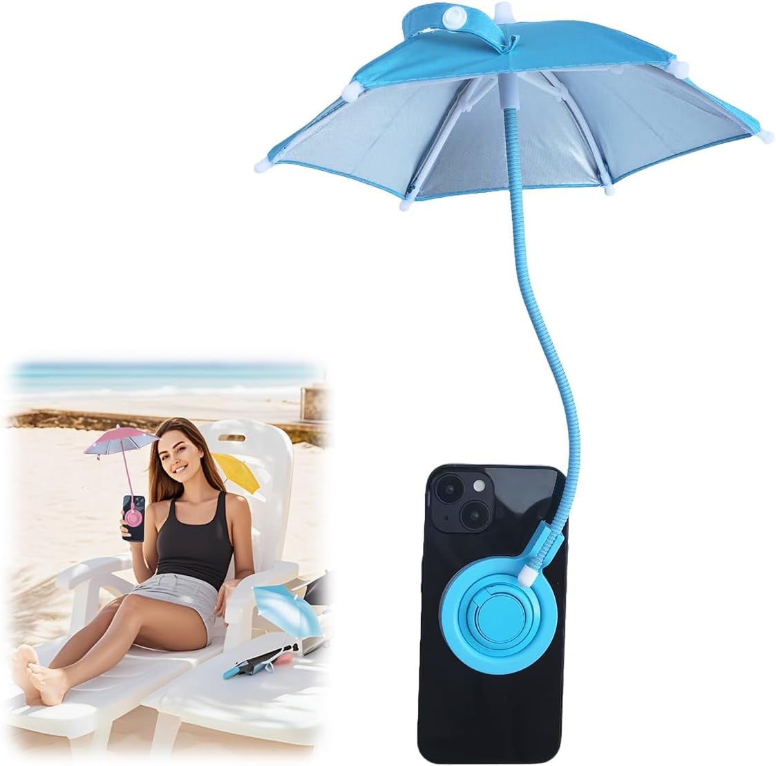 Magnetic Phone Umbrella for Sun Shade, Flexible Adjustable Umbrella ...