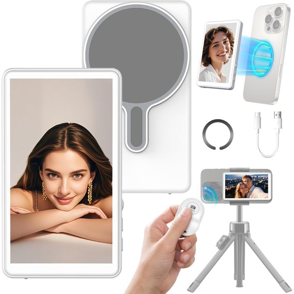 Magnetic Phone Vlog Selfie Monitor Screen - Back Camera Selfie Monitor ...