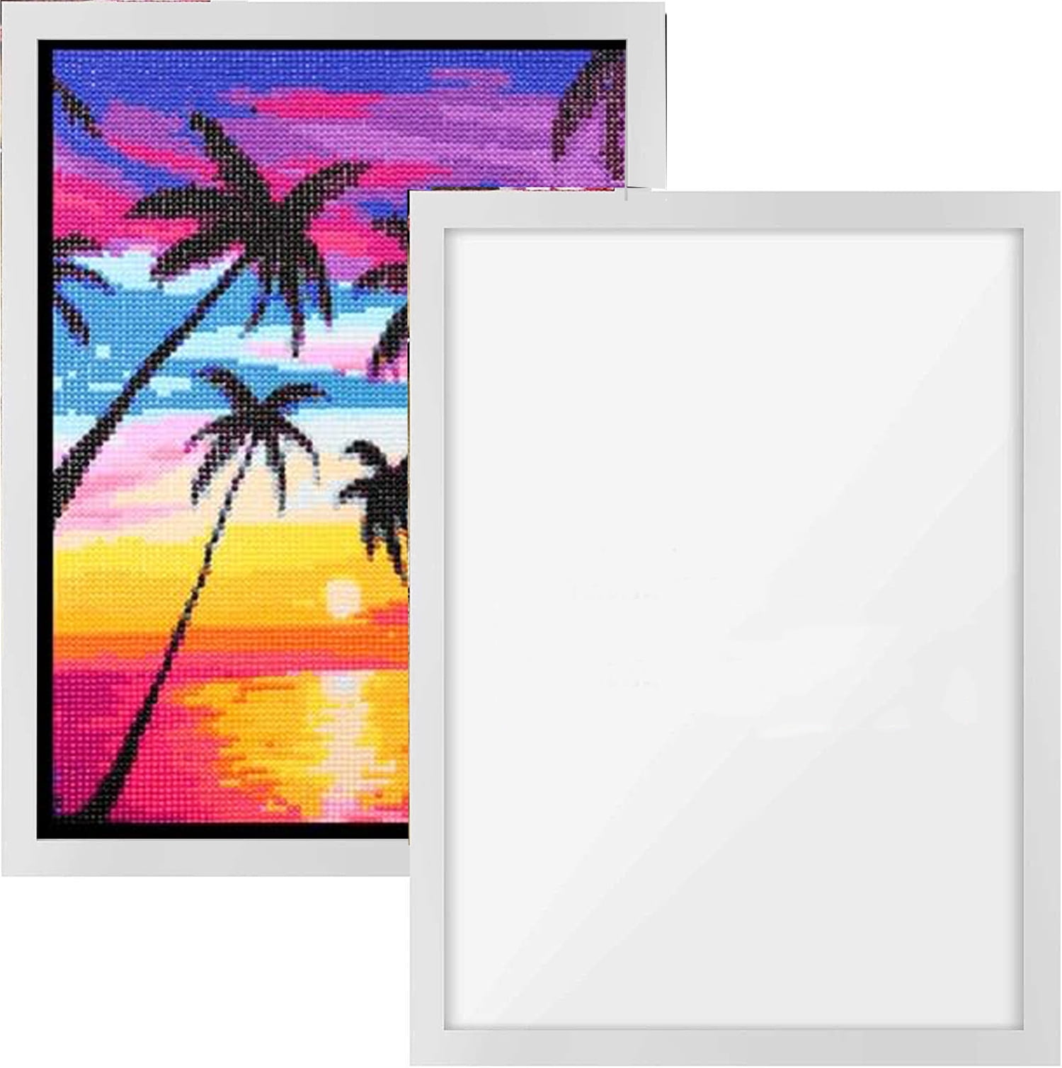 Magnetic Photo Frames,Happon 2 Packs Diamond Art Painting Frames,Self ...
