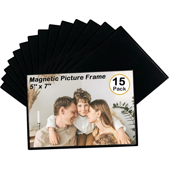 Magnetic Picture Frame, Holds 5X7 Inches Pictures, Reusable Black ...