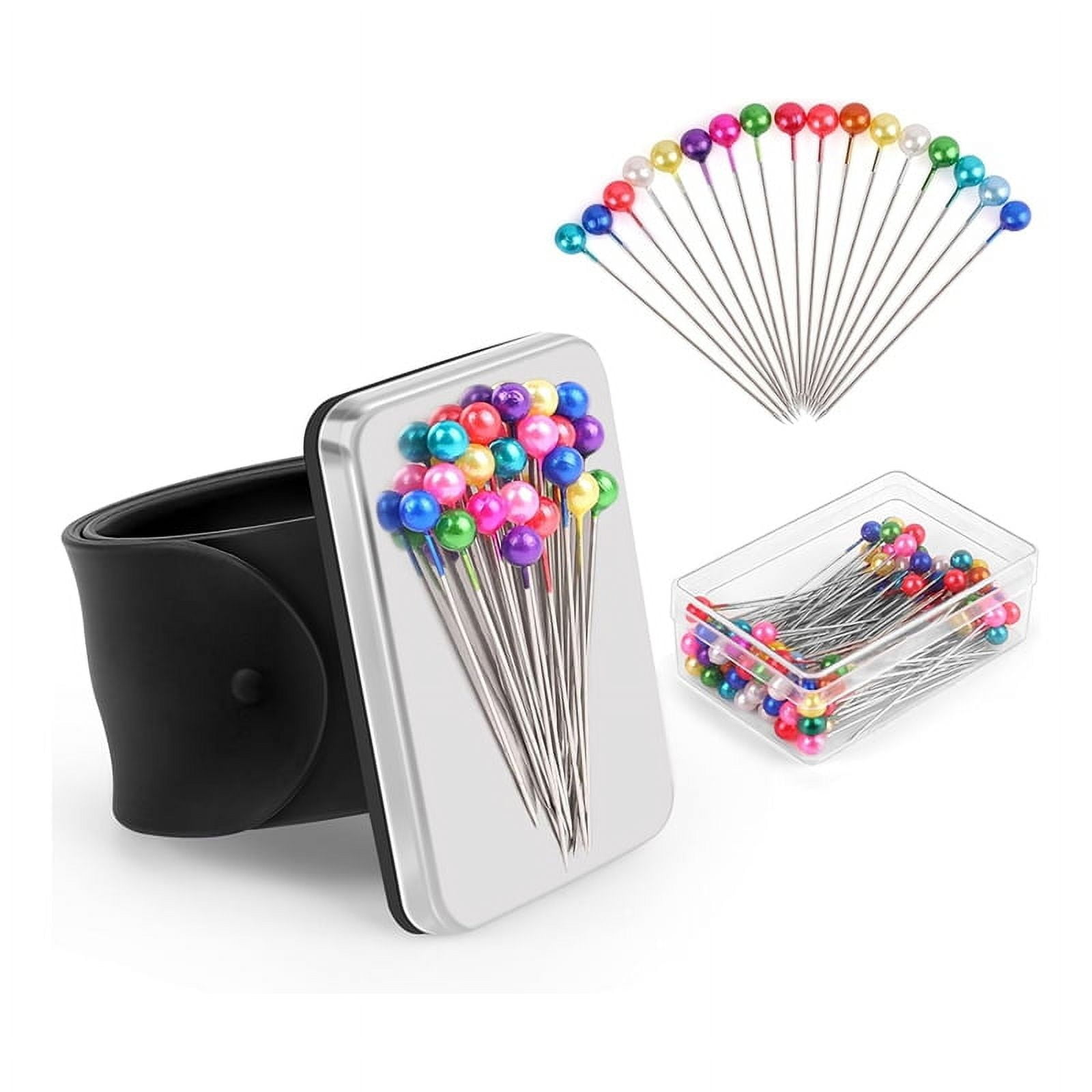 Magnetic Pincushion Wristband with 100 Pcs 1.5 Inch Ball Head Sewing ...