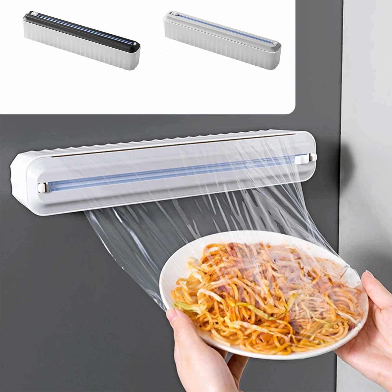 Magnetic Plastic Wrap Cutter with Direction Sliding Knife for Clean ...