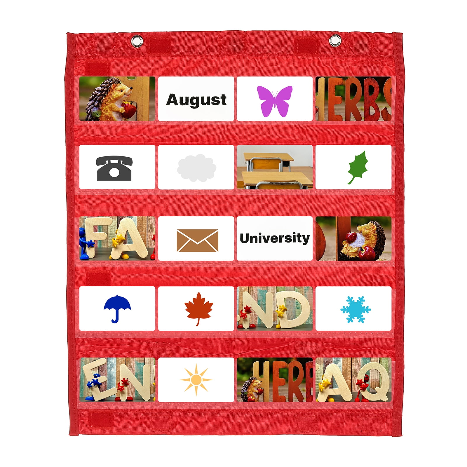 Magnetic Pocket Chart, Small Pocket Chart Mini Double Sided Classroom ...
