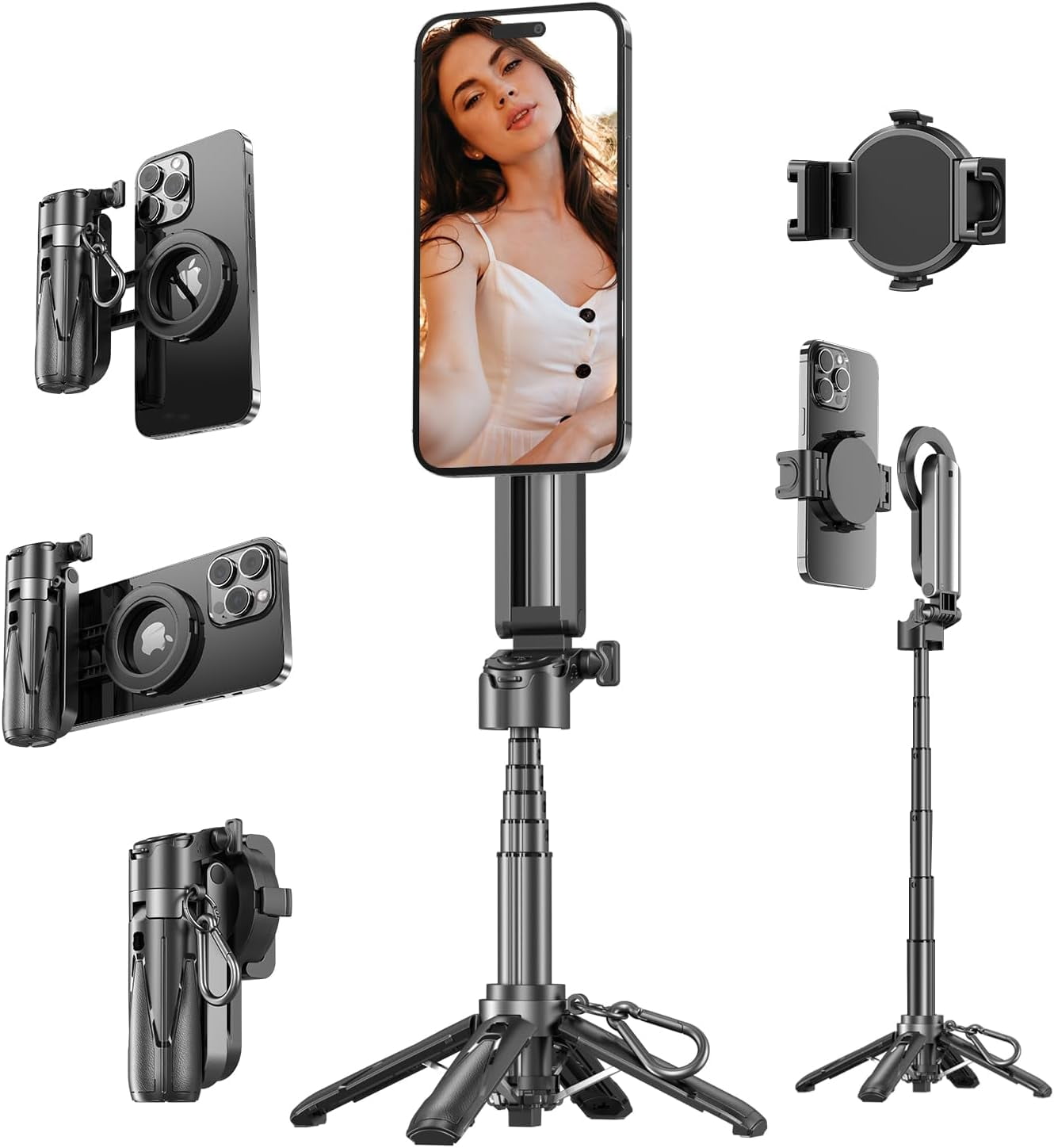 Magnetic Pocket Selfie Stick for iPhone, 4-in-1 Multifunctional ...
