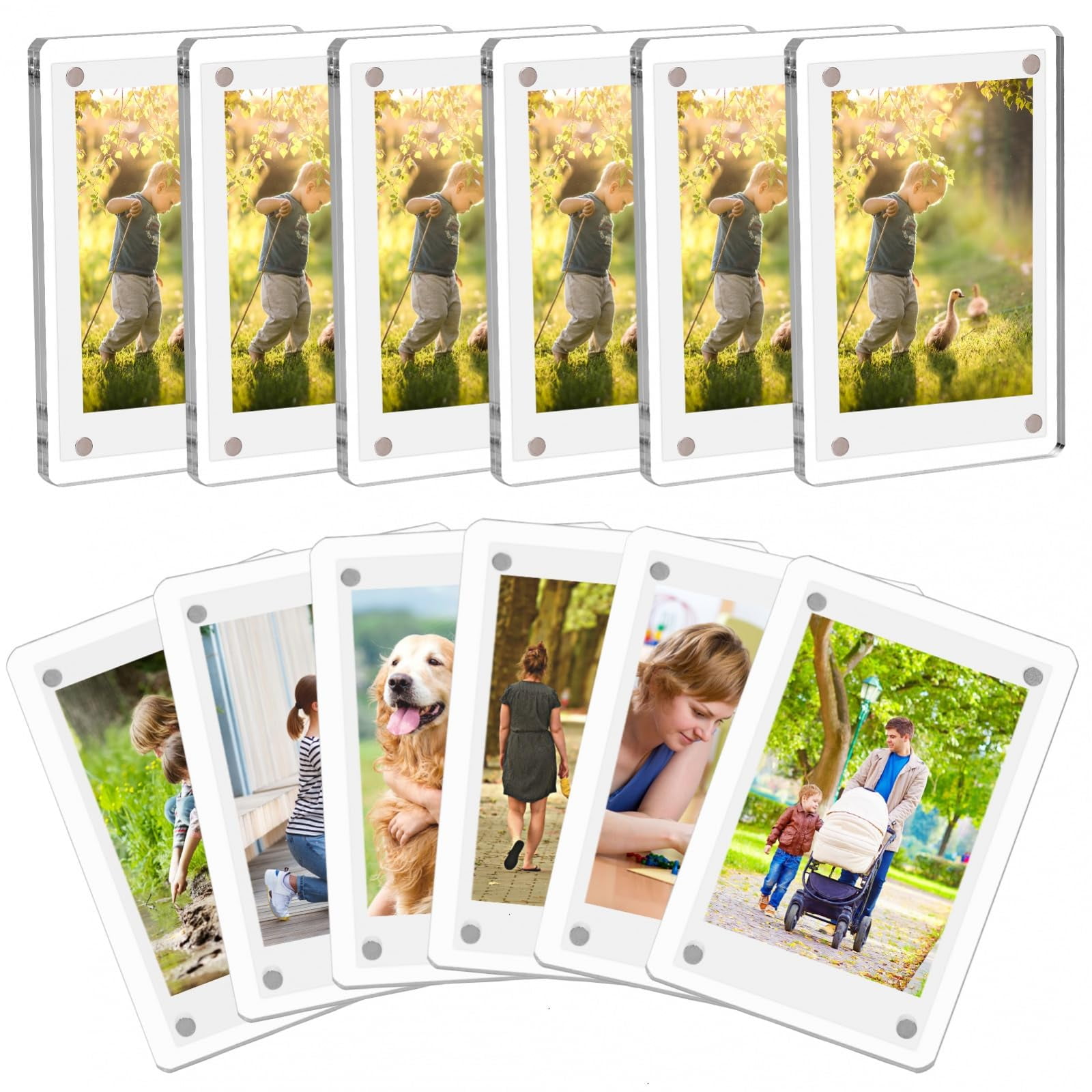 Magnetic Polaroid Frames 12 Pack, Acrylic Photo Frames for Instax Mini ...