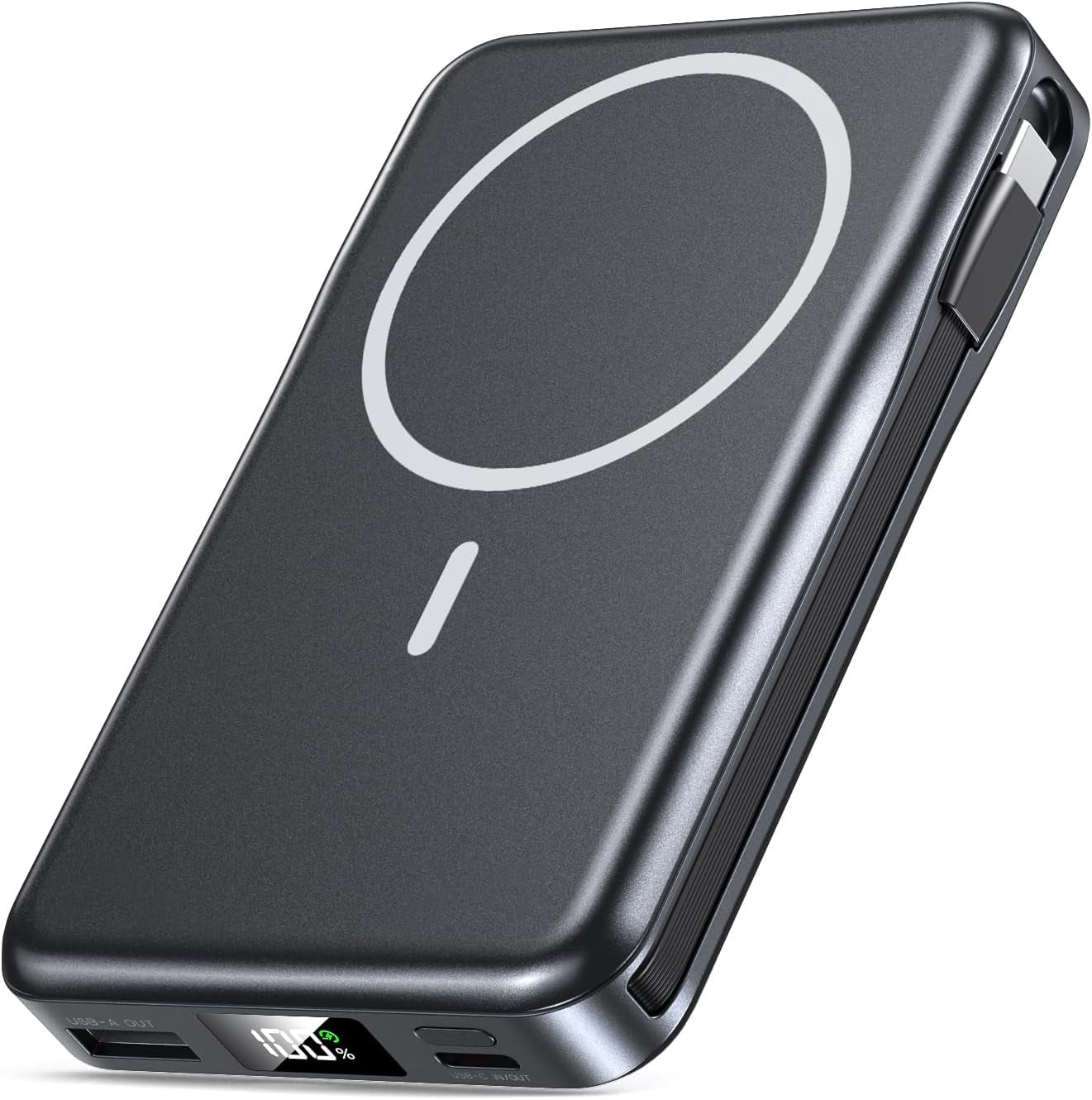 Magnetic Portable Charger, 10000mAh Power Bank, 5 in 1 Portable Charger ...