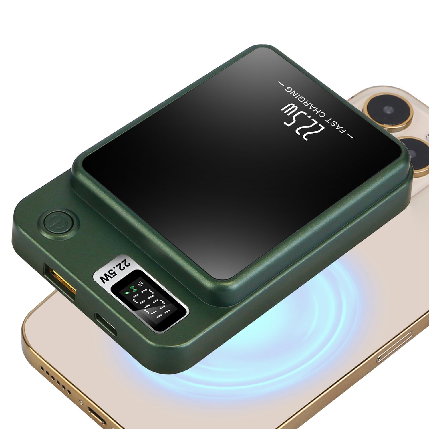 Magnetic Portable Charger, TeqHome 2 In 1 Magnetic Wireless Power Bank ...