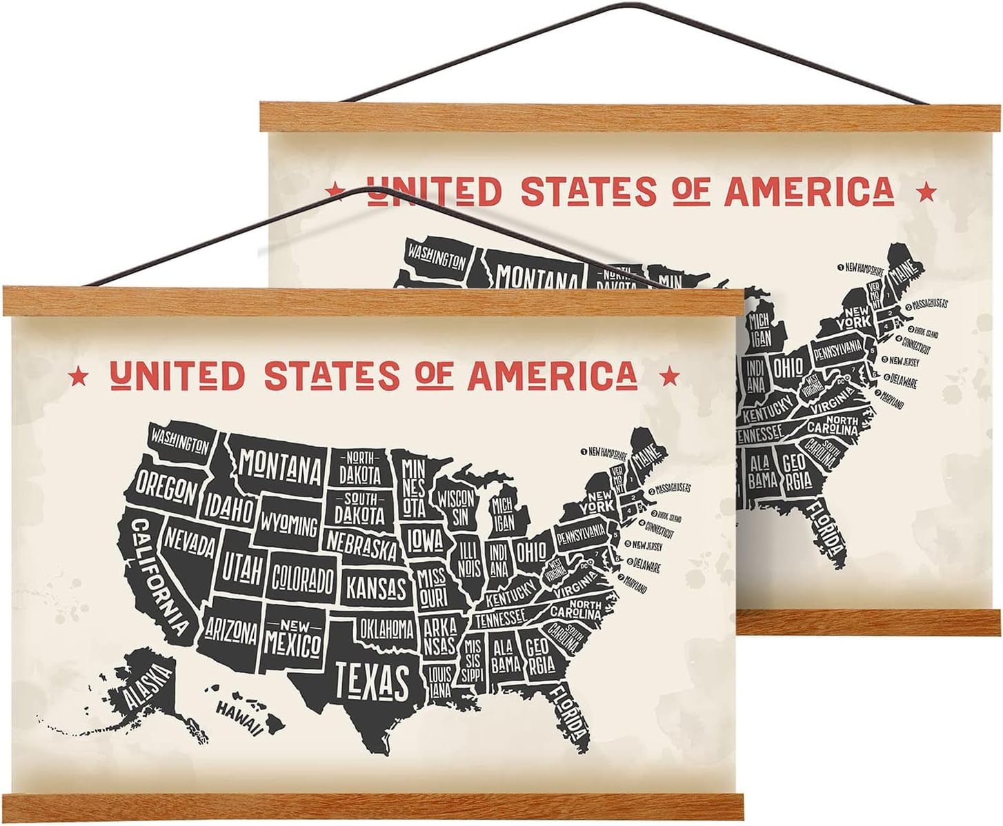 Magnetic Poster Frame Hanger, Natural Teak, 24x36 24x32 24x18 Poster ...