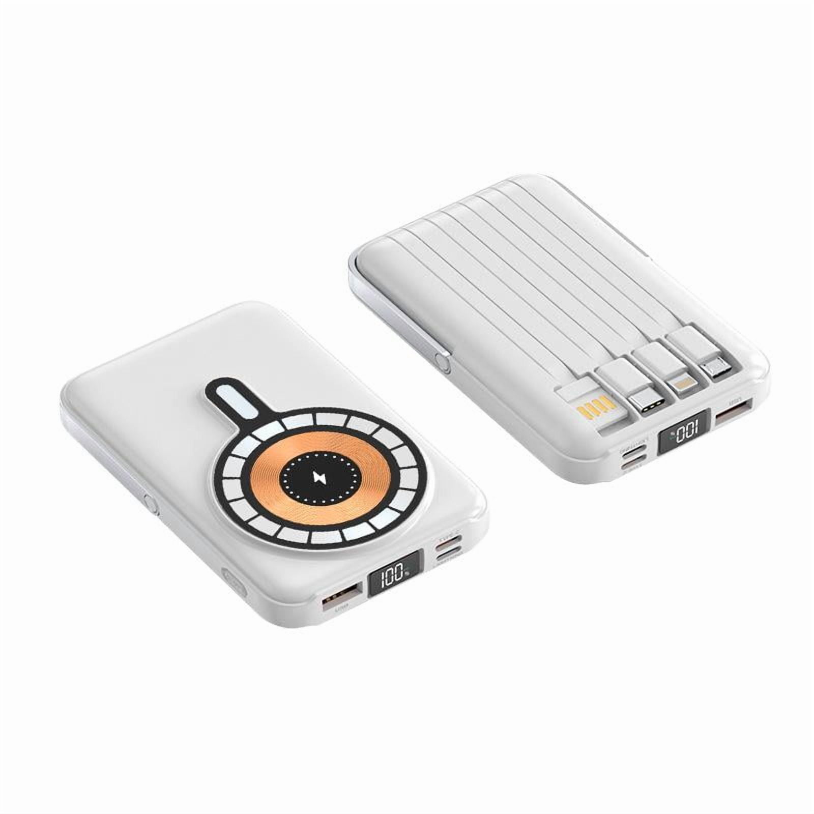 Magnetic Power Bank, 10000mAh Portable Charger with USB-C Lighting ...